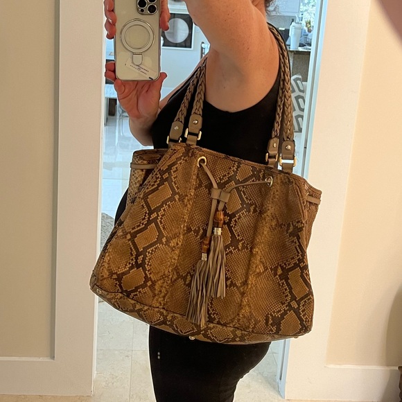 Gucci | Bags | Gucci Leather Python Shoulder Bag | Poshmark